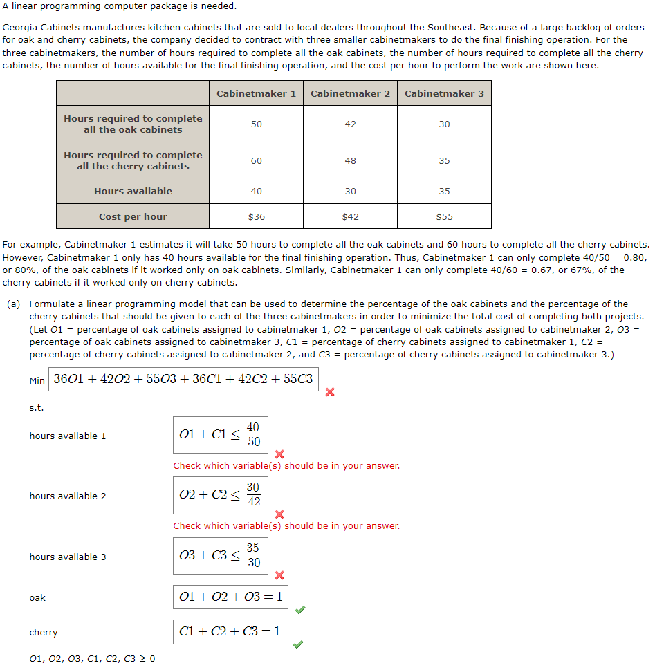Solved A linear programming computer package is | Chegg.com