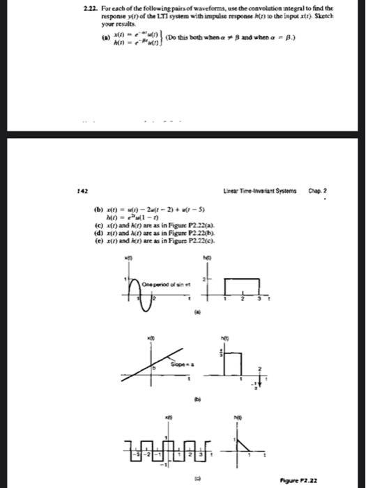 Solved 2.22. For each of the following pairs of waveforms, | Chegg.com