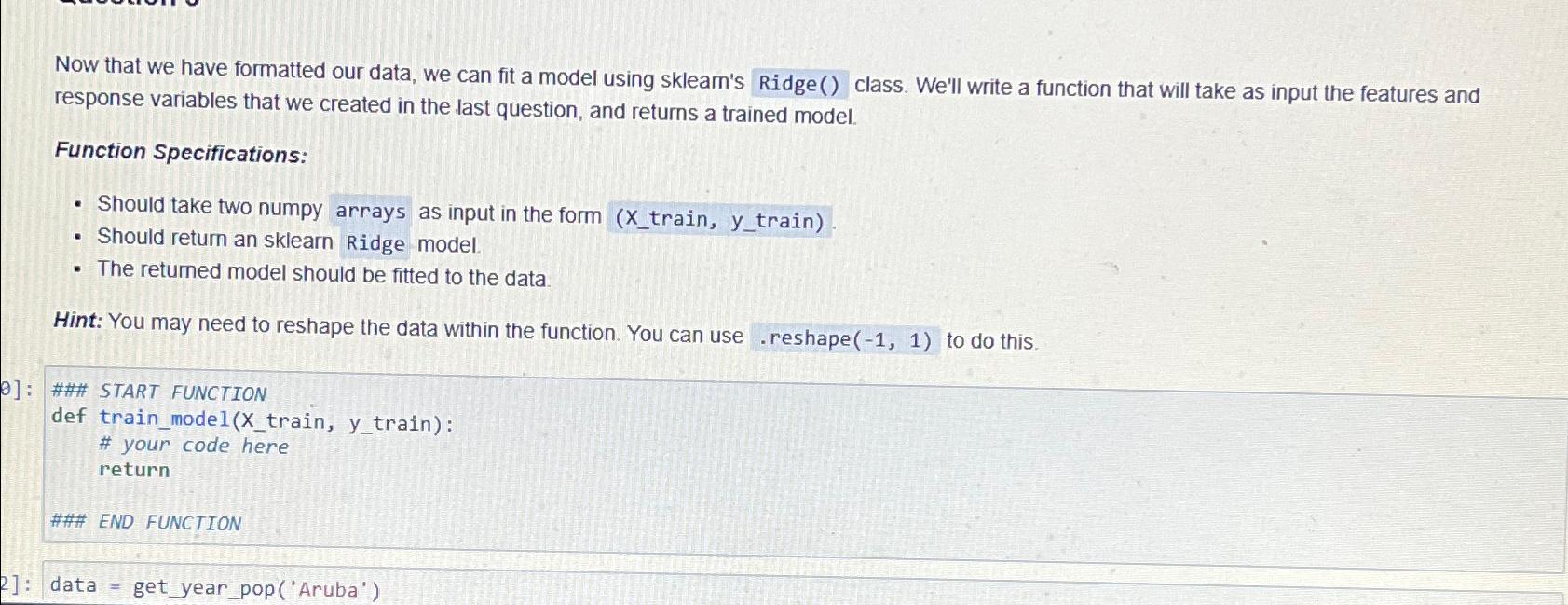 Solved Now that we have formatted our data, we can fit a | Chegg.com