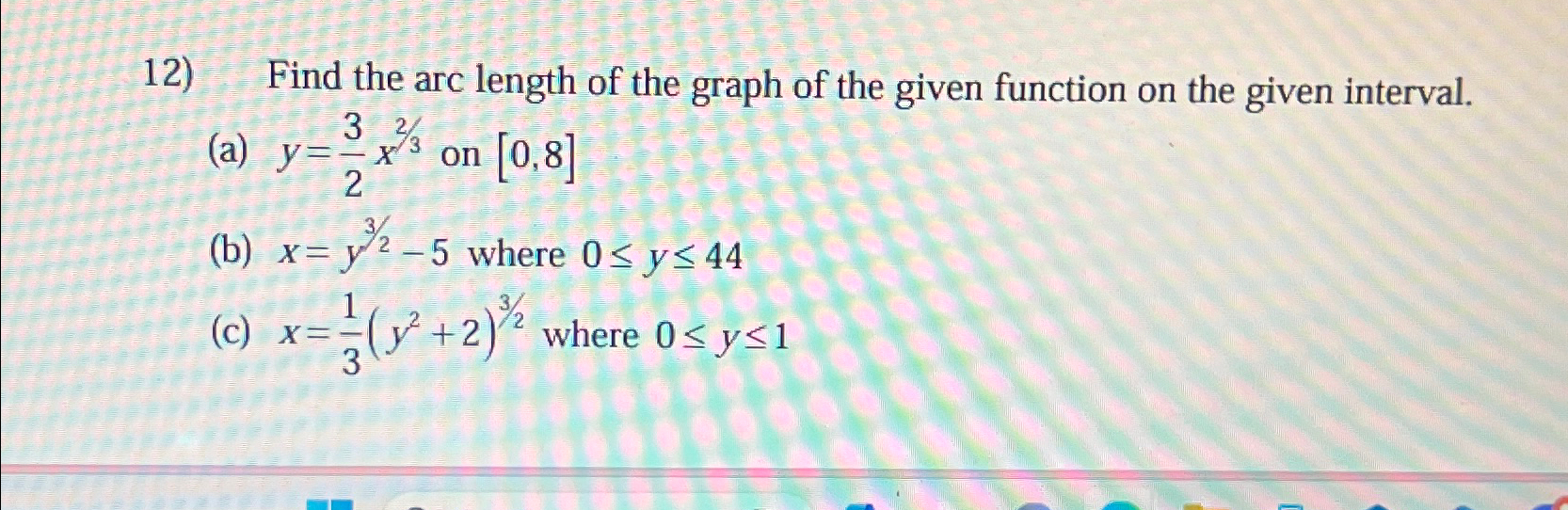 Solved Find the arc length of the graph of the given | Chegg.com