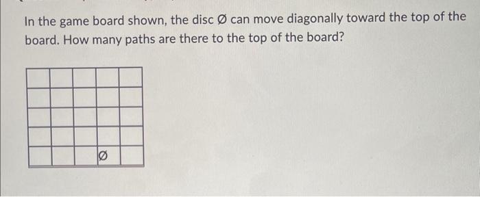 Solved in the game board shown, the disk ø can move | Chegg.com