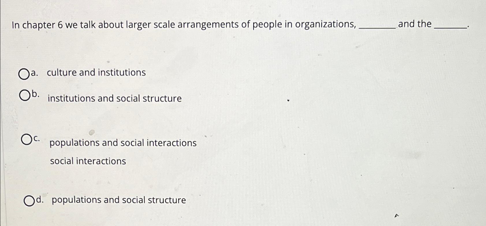 Solved In chapter 6 ﻿we talk about larger scale arrangements | Chegg.com