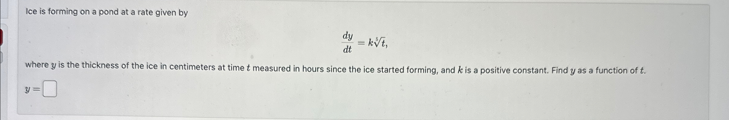 Solved Ice is forming on a pond at a rate given | Chegg.com