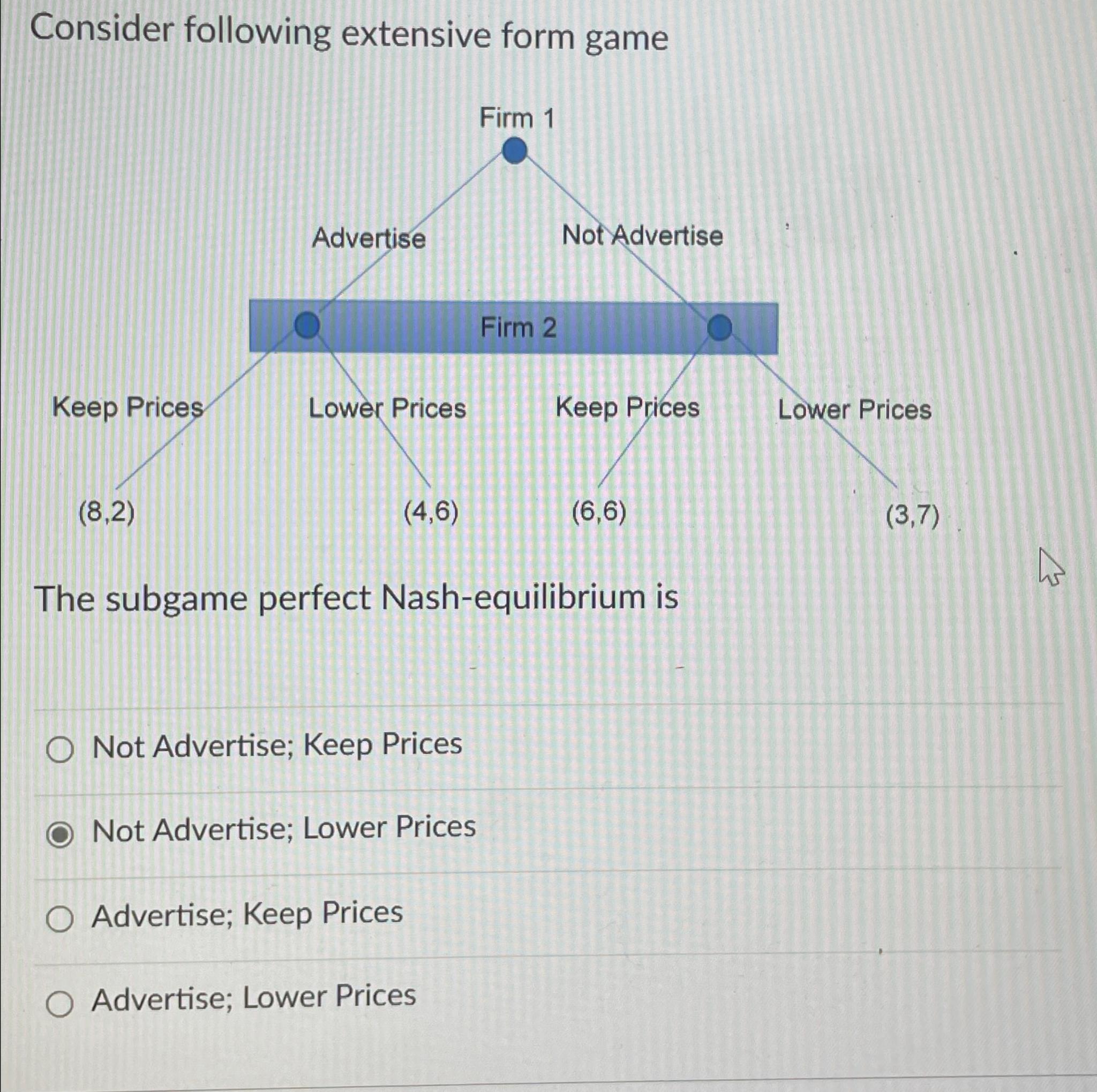 Solved Consider following extensive form gameThe subgame | Chegg.com Solved Consider following extensive form gameThe subgame | Chegg.com