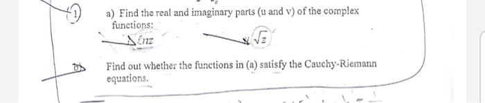 Solved find the real and imaginary part(u and v) of the | Chegg.com