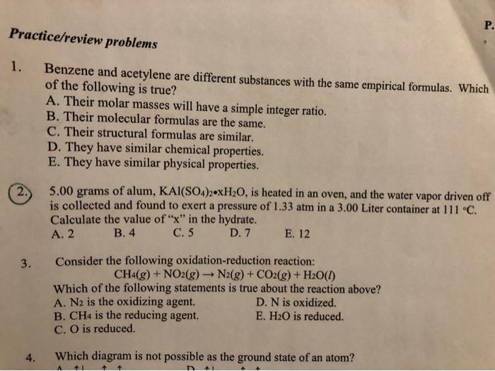 Solved Practice/review problems Benzene and acetylene are | Chegg.com