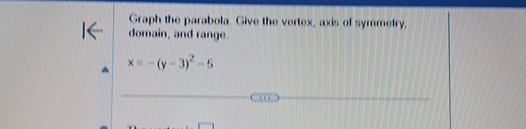 Solved Graph the parabola. Give the vertex, axis of | Chegg.com