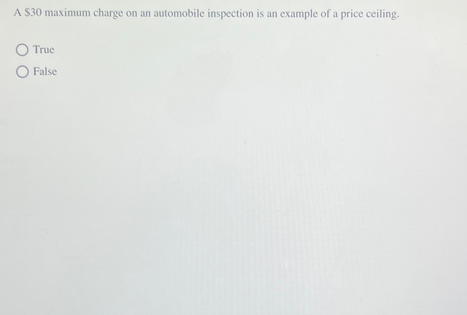 Solved A $30 ﻿maximum charge on an automobile inspection is | Chegg.com
