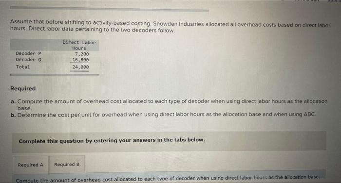 Solved Exercise 5-7A (Algo) Comparing an ABC system with a | Chegg.com