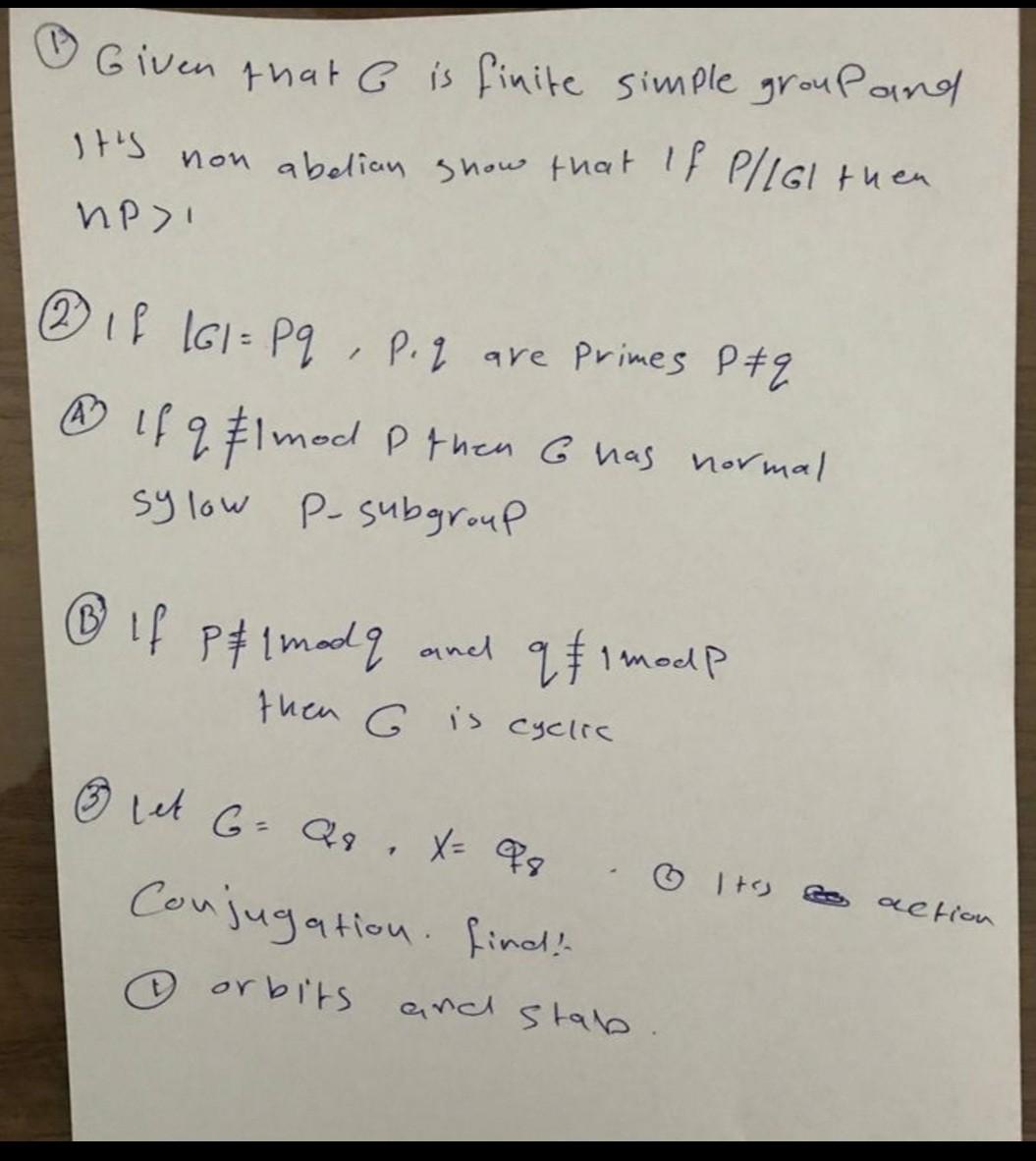 Solved Solve all the questions please the order of G is n | Chegg.com