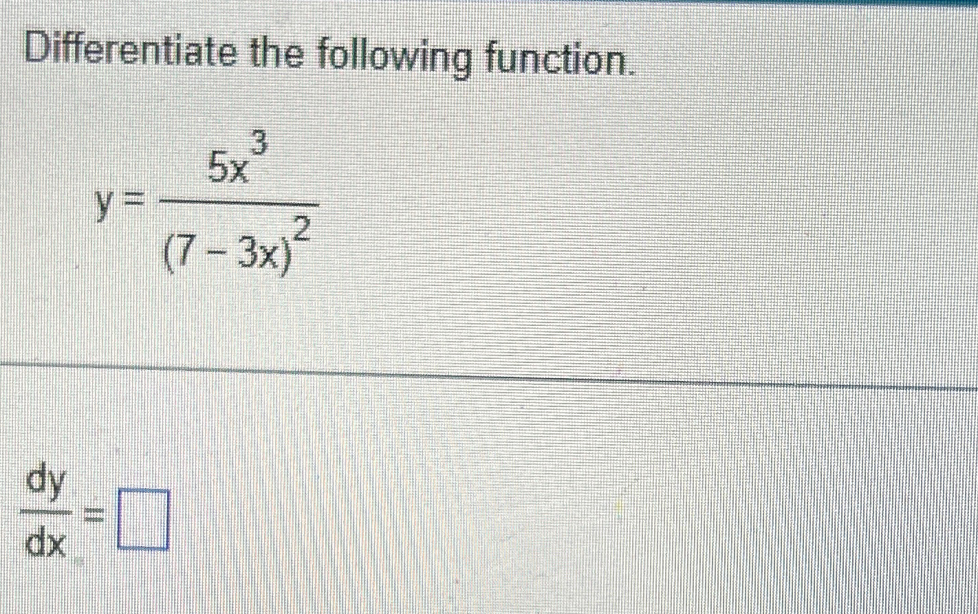Solved Differentiate the following | Chegg.com