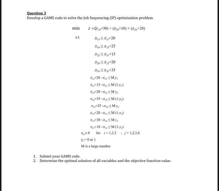Solved Question.1 Develop a GAMS code to solve the Farmer | Chegg.com