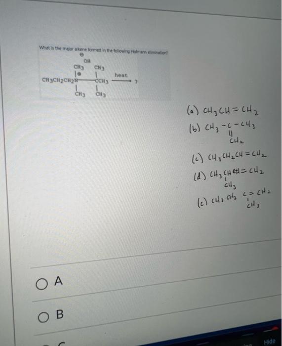 Solved (a) CH3CH=CH2 (b) (c) CH3CH2CH=CH2 (d) | Chegg.com