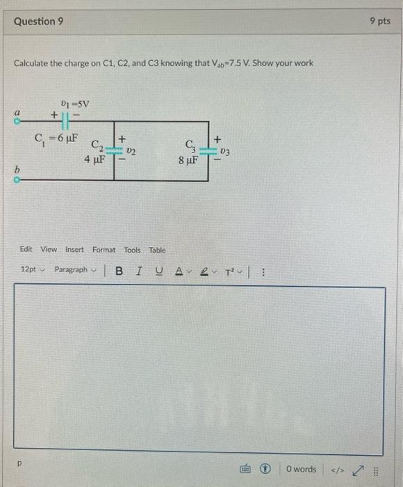 Solved Calculate the charge on C1,C2, and C3 knowing that V2 | Chegg.com