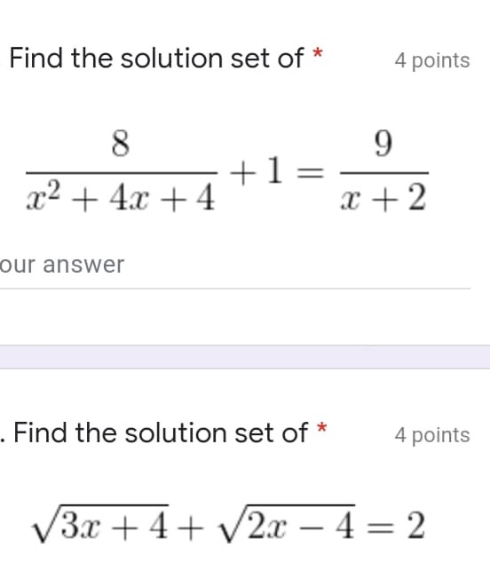 Solved Find the solution set of 4 points 9 8 x2 + 4x +4 +1= | Chegg.com