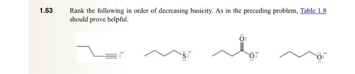 Solved Rank the following in order of decreasing basicity. | Chegg.com