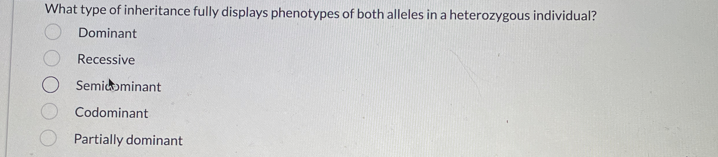 Solved What type of inheritance fully displays phenotypes of | Chegg.com