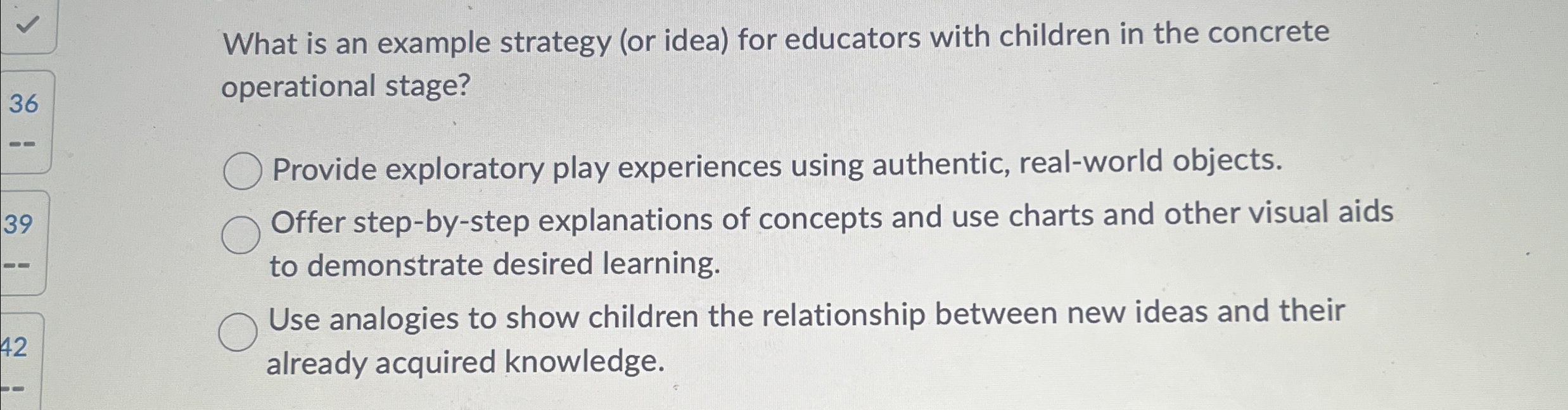 Solved What is an example strategy (or idea) ﻿for educators | Chegg.com