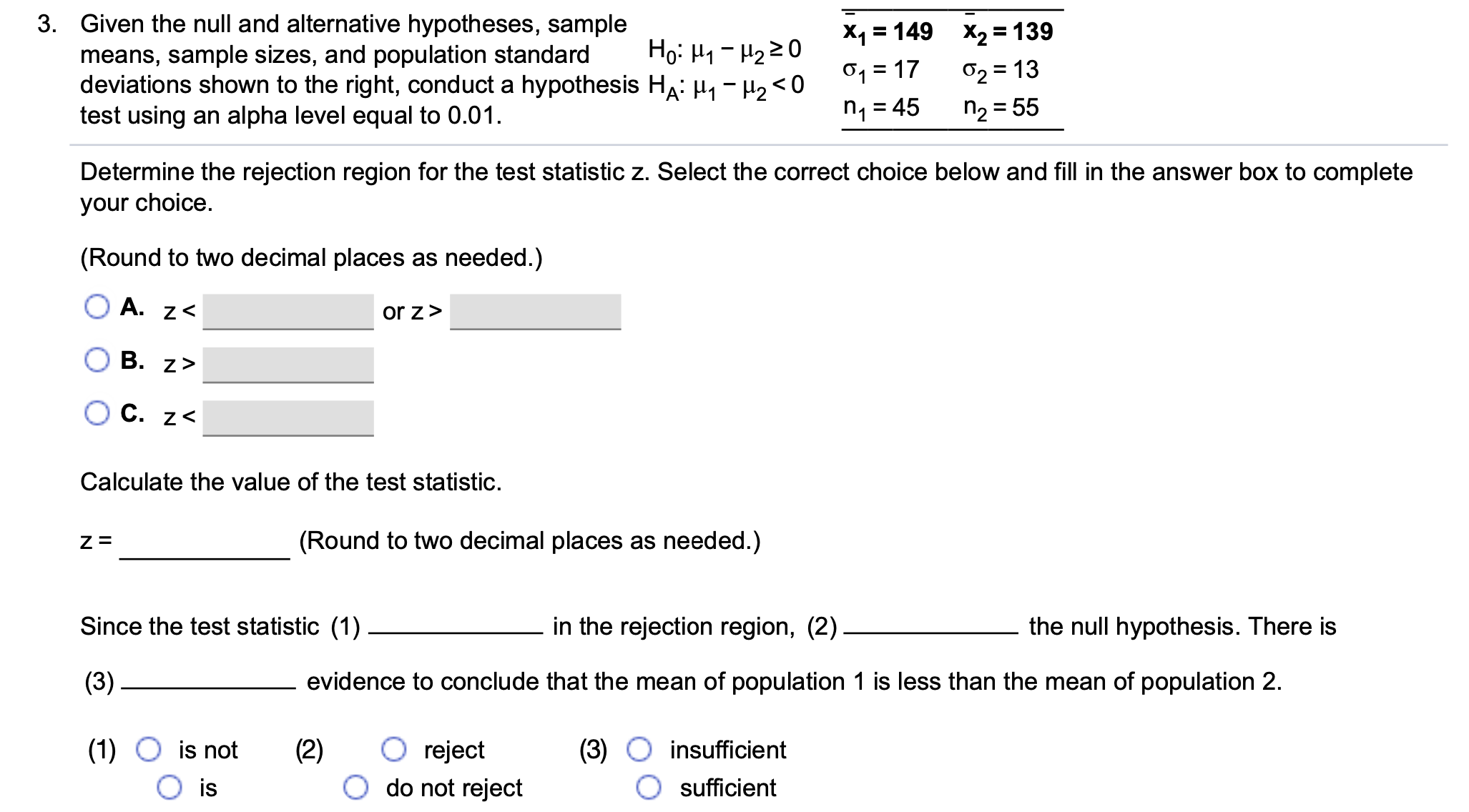 Solved Given the null and alternative hypotheses, sample | Chegg.com