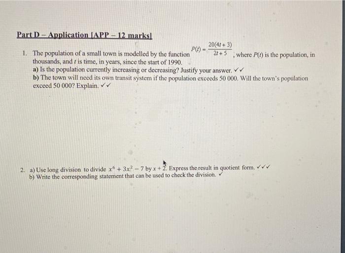Solved Part D - Application IAPP - 12 marks] 20(41+3) P(1) - | Chegg.com