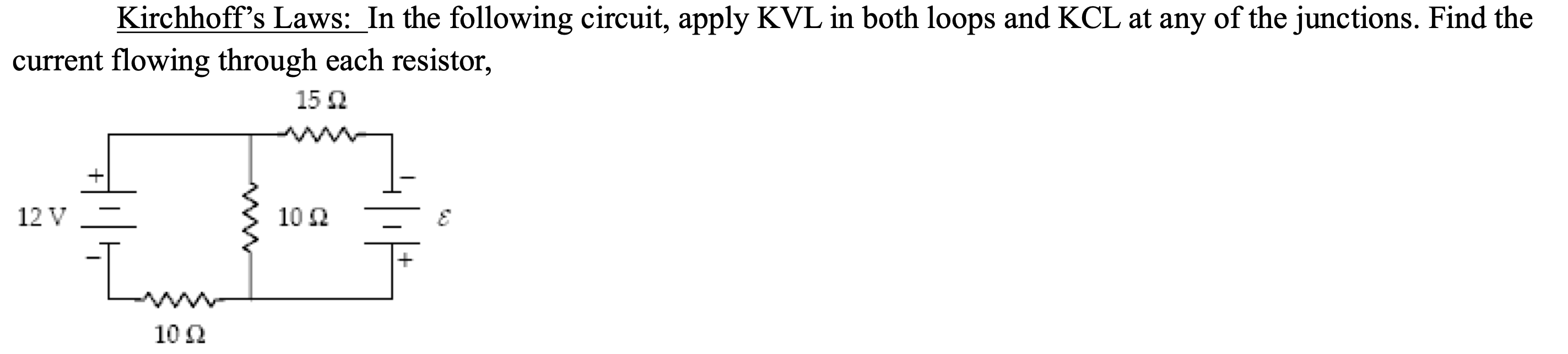 Solved In the following circuit, apply KVL in both loops and | Chegg.com