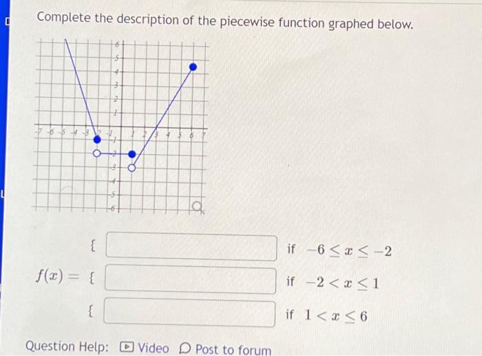 Solved Complete the description of the piecewise function | Chegg.com