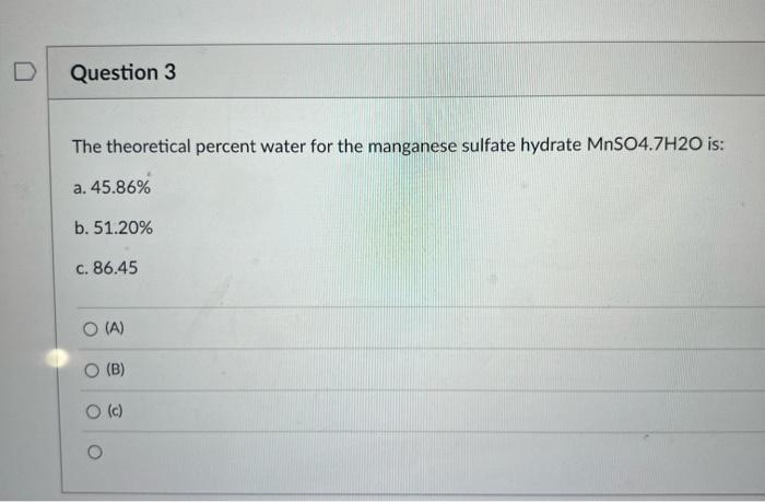 Solved MgCl2 can be separated from AgCl by dissolving: (a) | Chegg.com