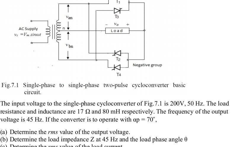 Solved Fig.7.1 Single-phase to single-phase two-pulse | Chegg.com
