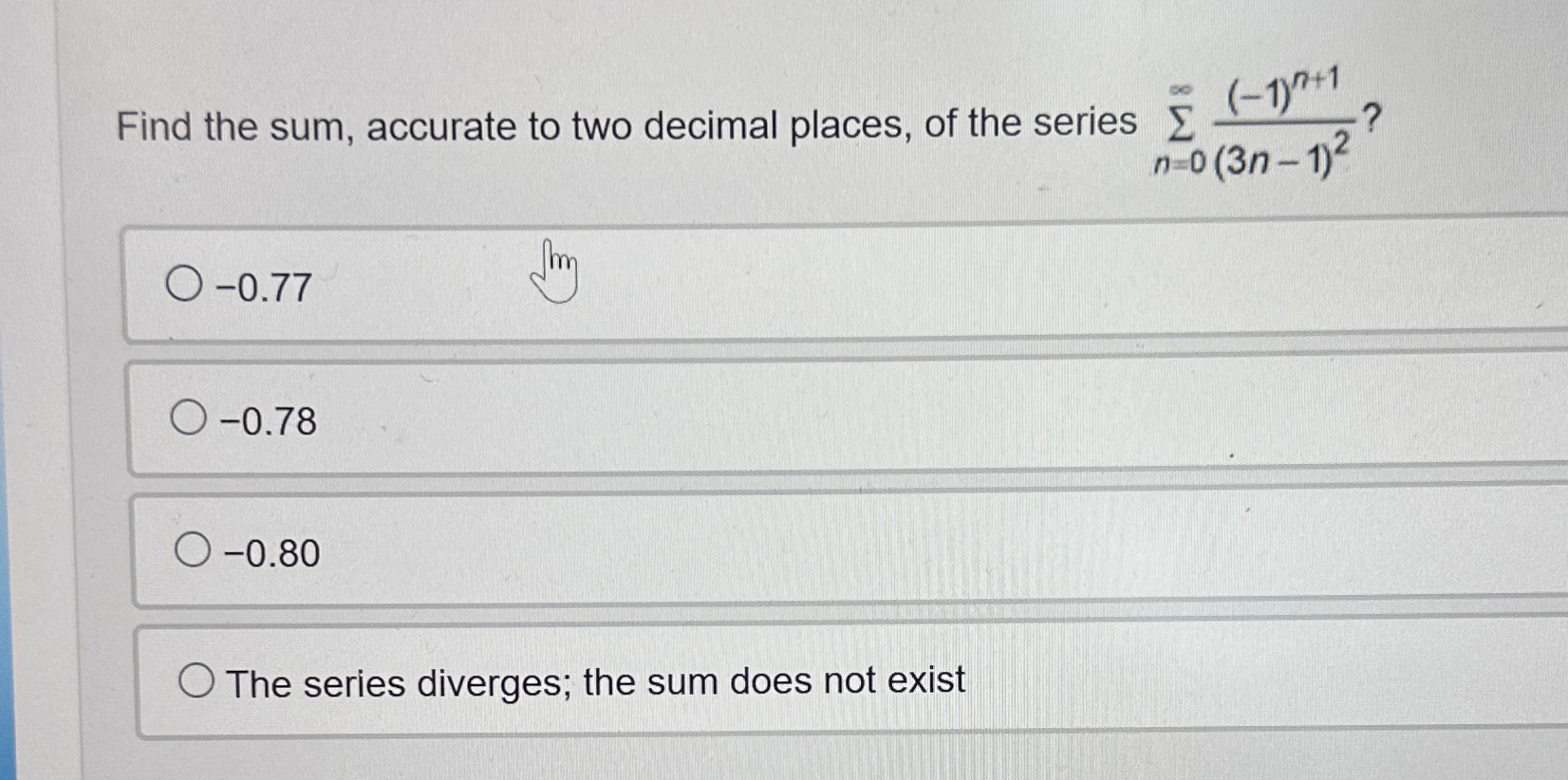 Solved Find the sum, accurate to two decimal places, of the | Chegg.com