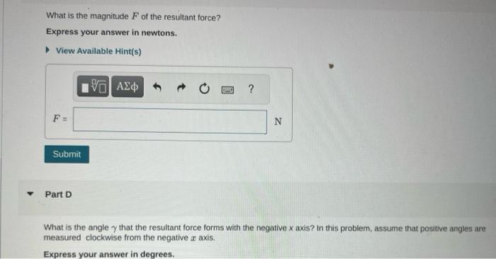 Solved What is the x component Fx of the resultant force? | Chegg.com