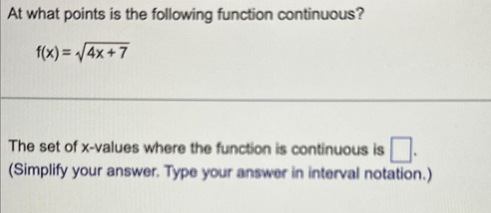 Solved At what points is the following function | Chegg.com
