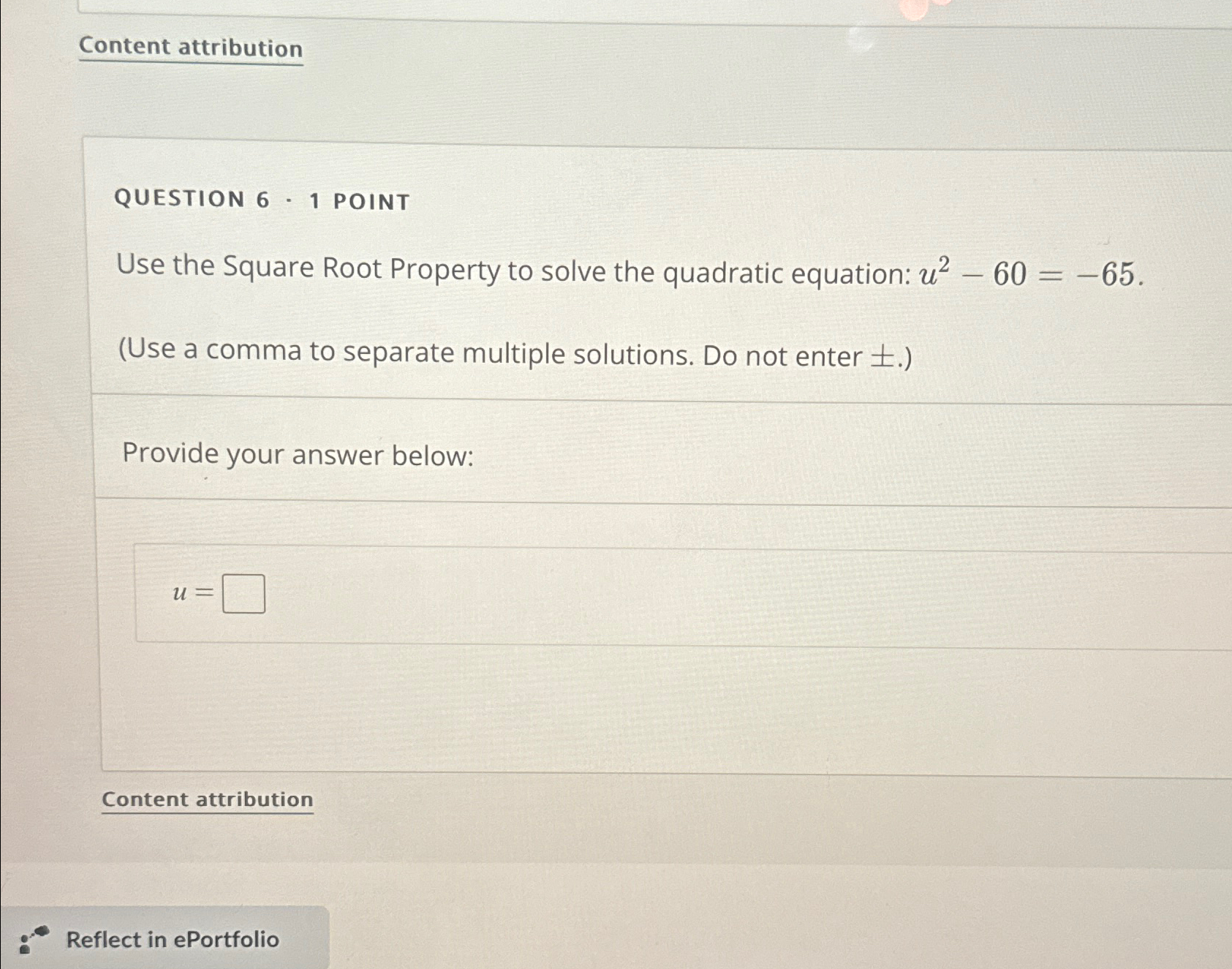 Solved Content attributionQUESTION 6 - 1 ﻿POINTUse the | Chegg.com