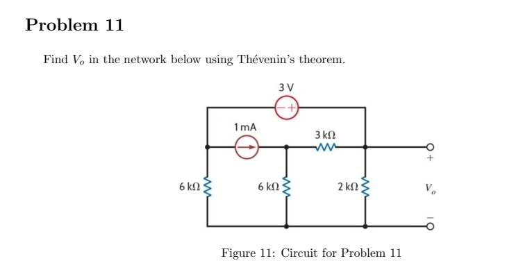Solved Problem 11Find Vo ﻿in the network below using | Chegg.com
