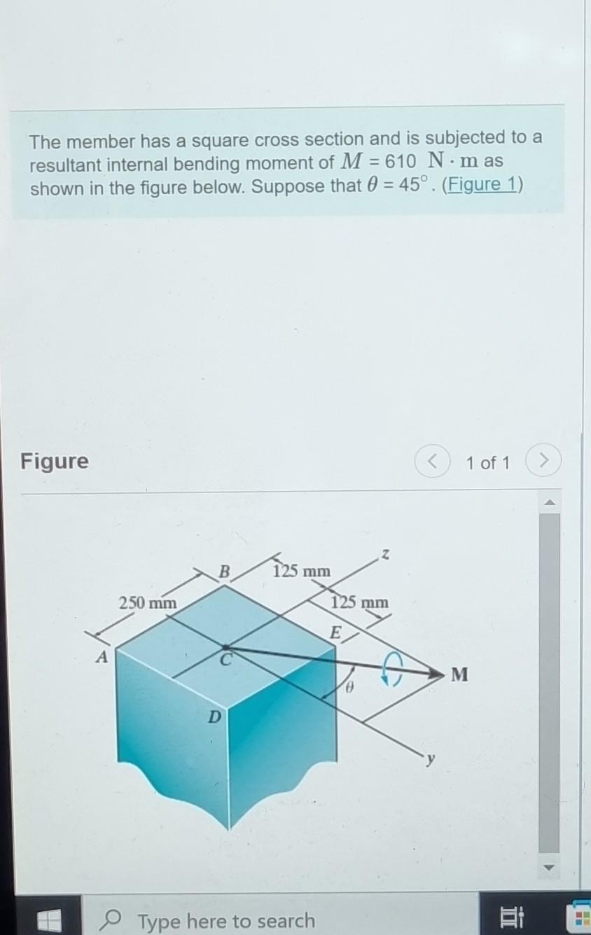 Solved The member has a square cross section and is | Chegg.com
