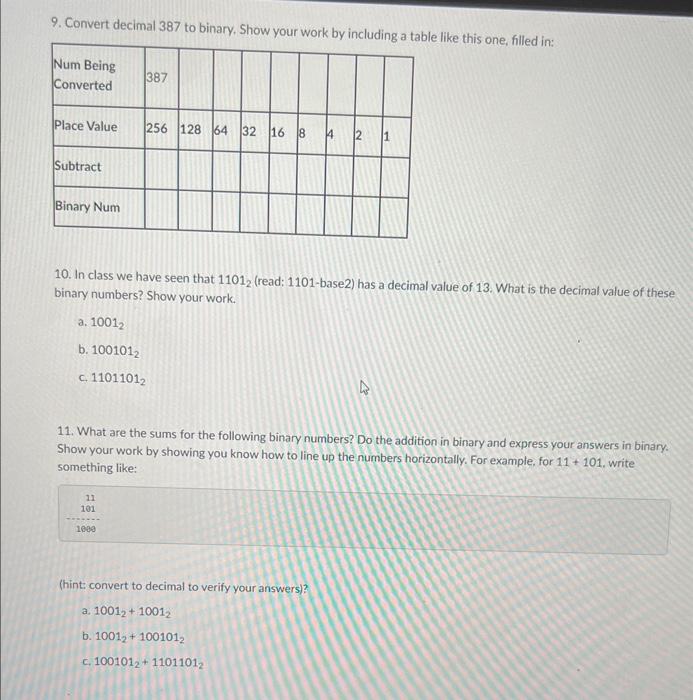 Solved Colors And Binary Numbers Goals: Reading color | Chegg.com