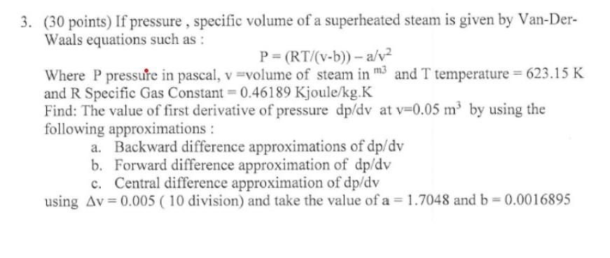 Solved (30 points) If pressure, specific volume of a | Chegg.com