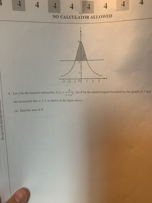 Solved NO CALCULATOR ALLOWED 4. let f be the function | Chegg.com