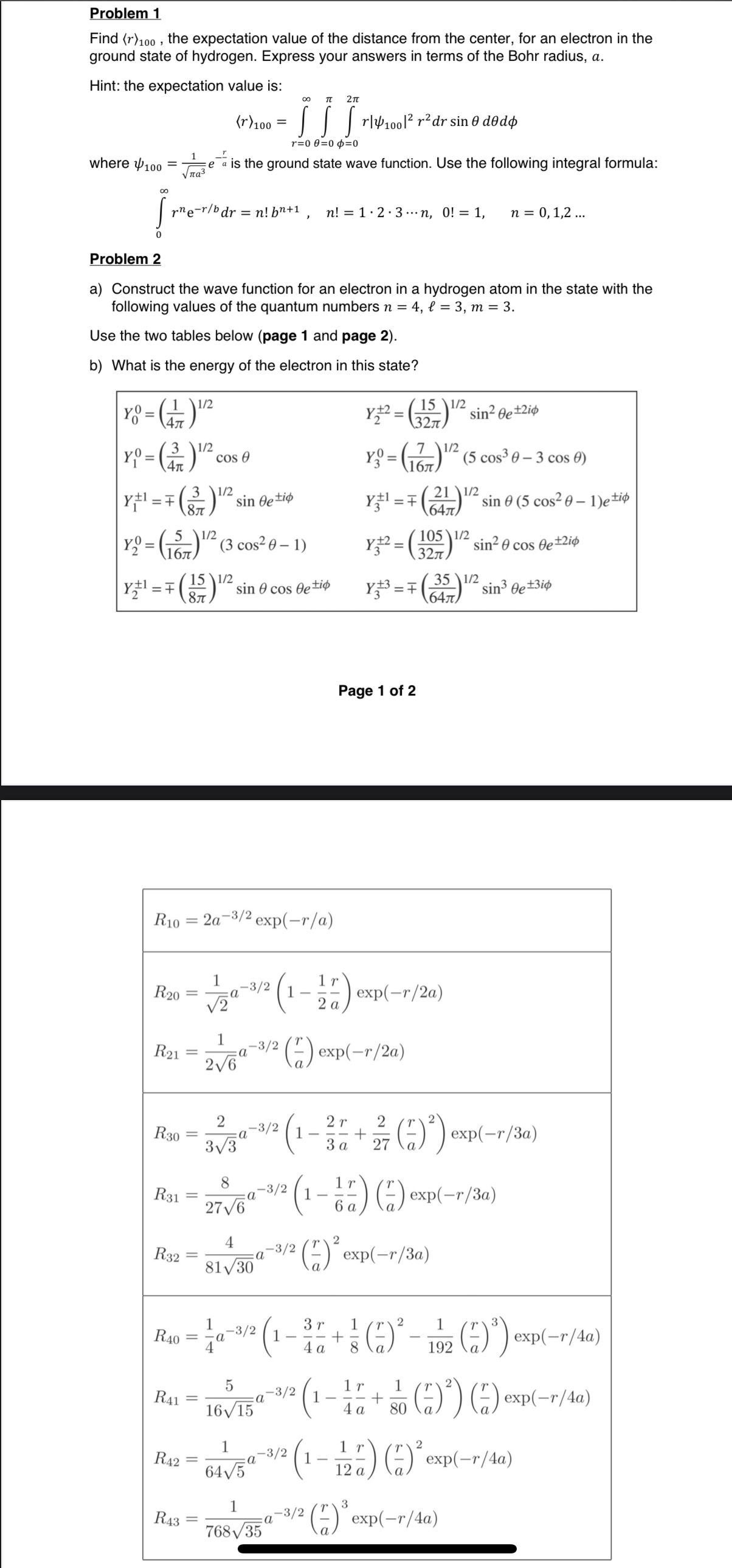 Solved Problem 1Find (:r:)100, ﻿the expectation value of the | Chegg.com