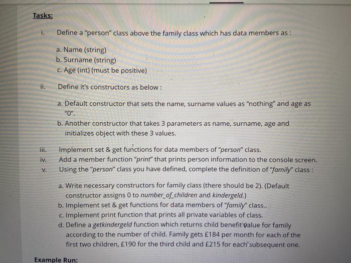 Solved Consider the following class: class family { int | Chegg.com