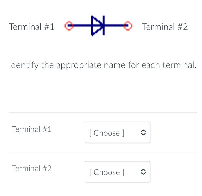 Solved Terminal \#1 Terminal \#2 Identify the appropriate | Chegg.com