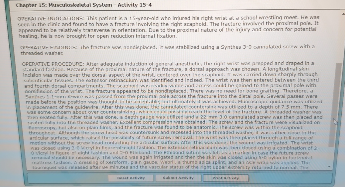 Solved Chapter 15: Musculoskeletal System - ﻿Activity | Chegg.com