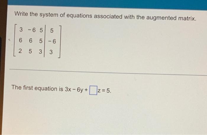 Solved Write The System Of Equations Associated With The