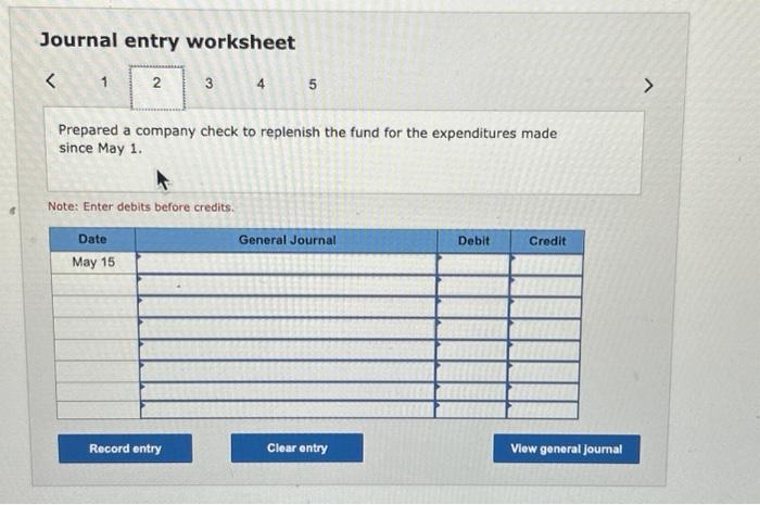 Solved Journal entry worksheet Prepared a company check to | Chegg.com