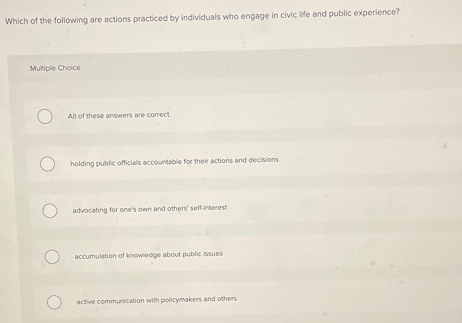Solved Which of the following are actions practiced by | Chegg.com