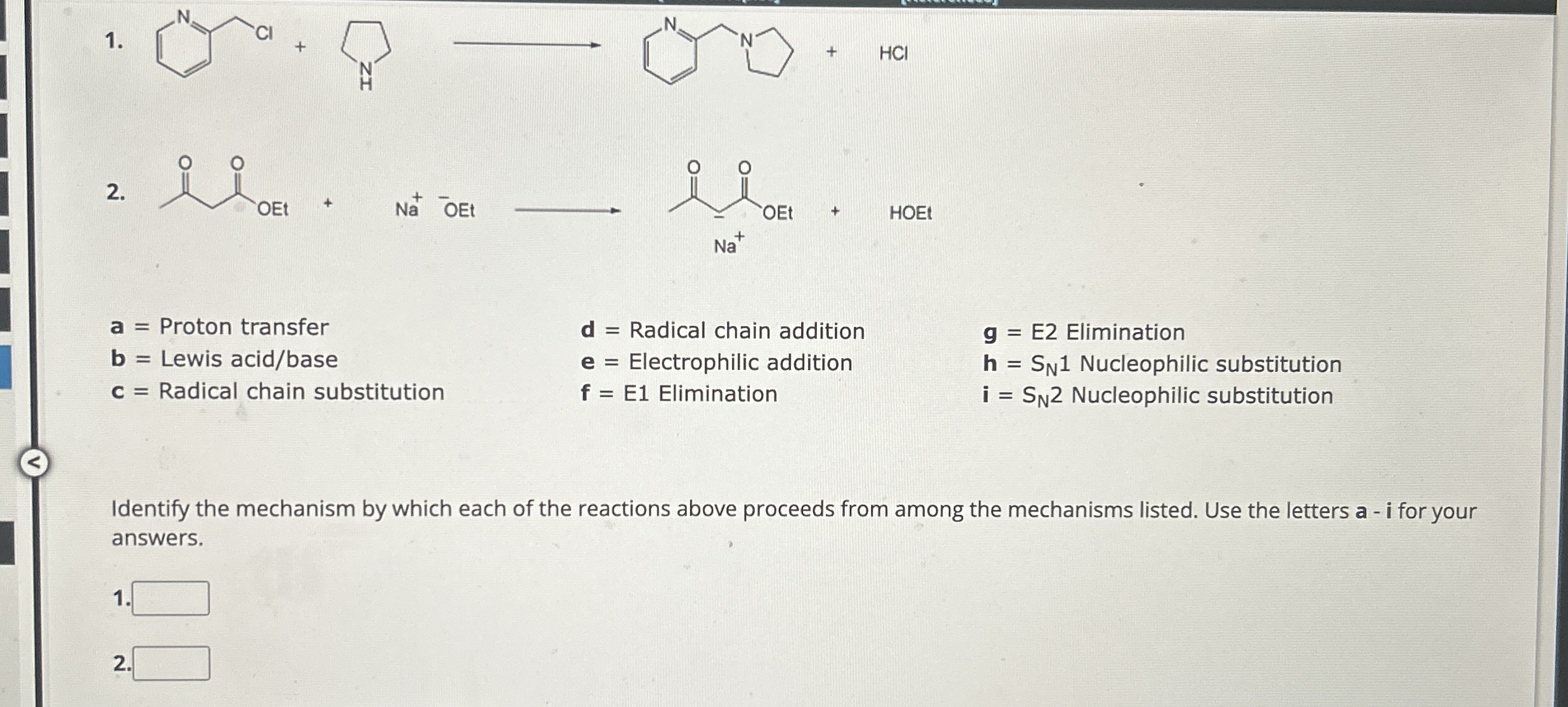 Solved a= ﻿Proton transferd = ﻿Radical chain additiong=E2 | Chegg.com