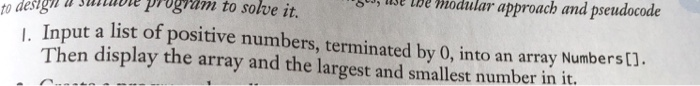 Solved Use Raptor, input a list of positive numbers, | Chegg.com