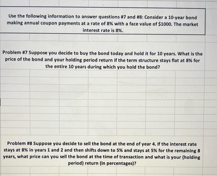 Solved Use the following information to answer questions \#7 | Chegg.com