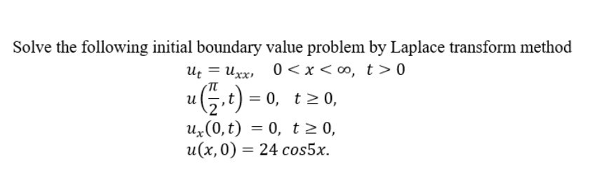 Solved Solve the following initial boundary value problem by | Chegg.com