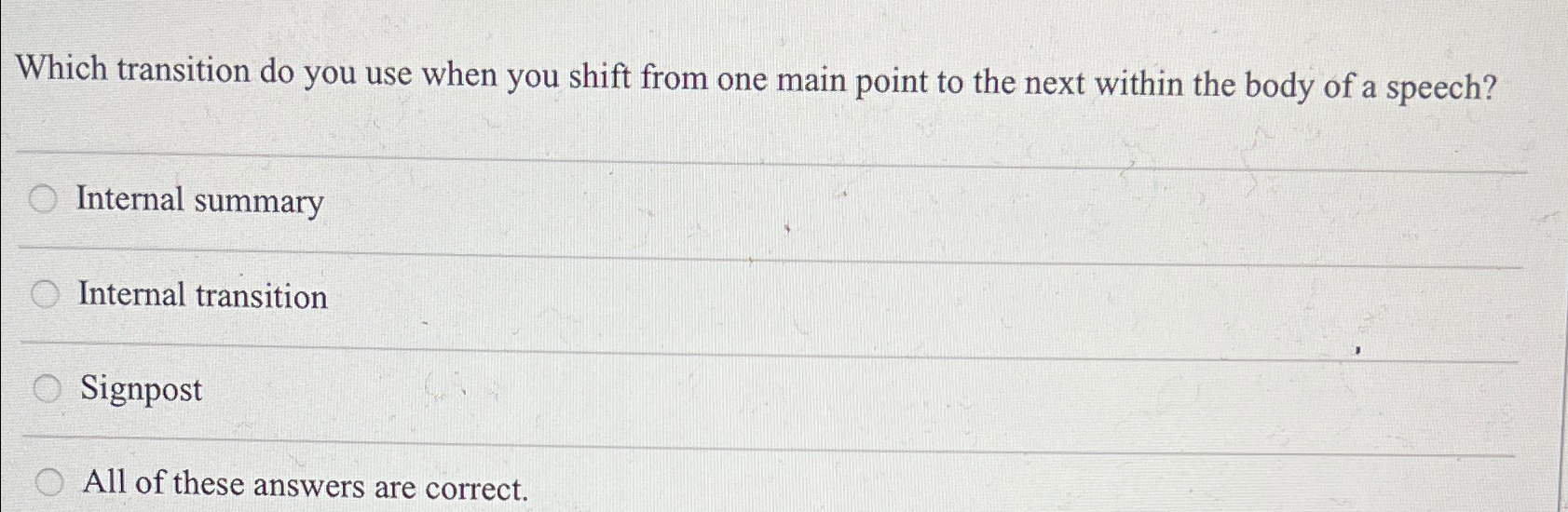 Solved Which transition do you use when you shift from one | Chegg.com
