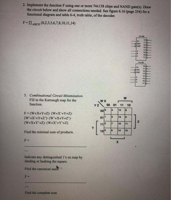 Solved 2. Implement the function Fusing one or more 74x138 | Chegg.com